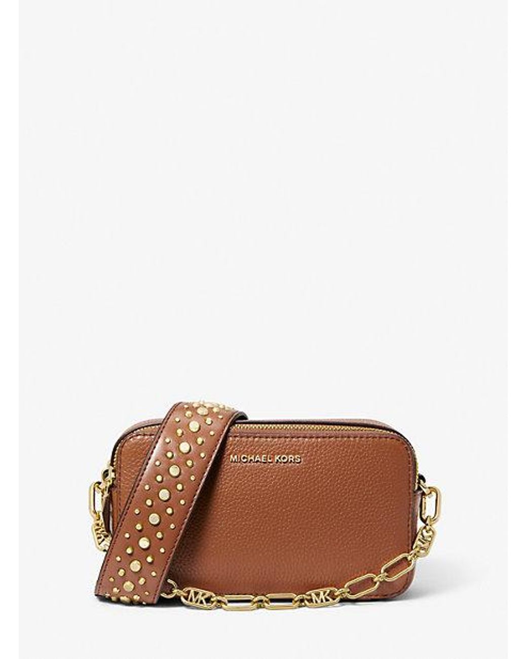 Michael Kors Jet Set Small Pebbled Leather Double-zip Camera Bag in ...