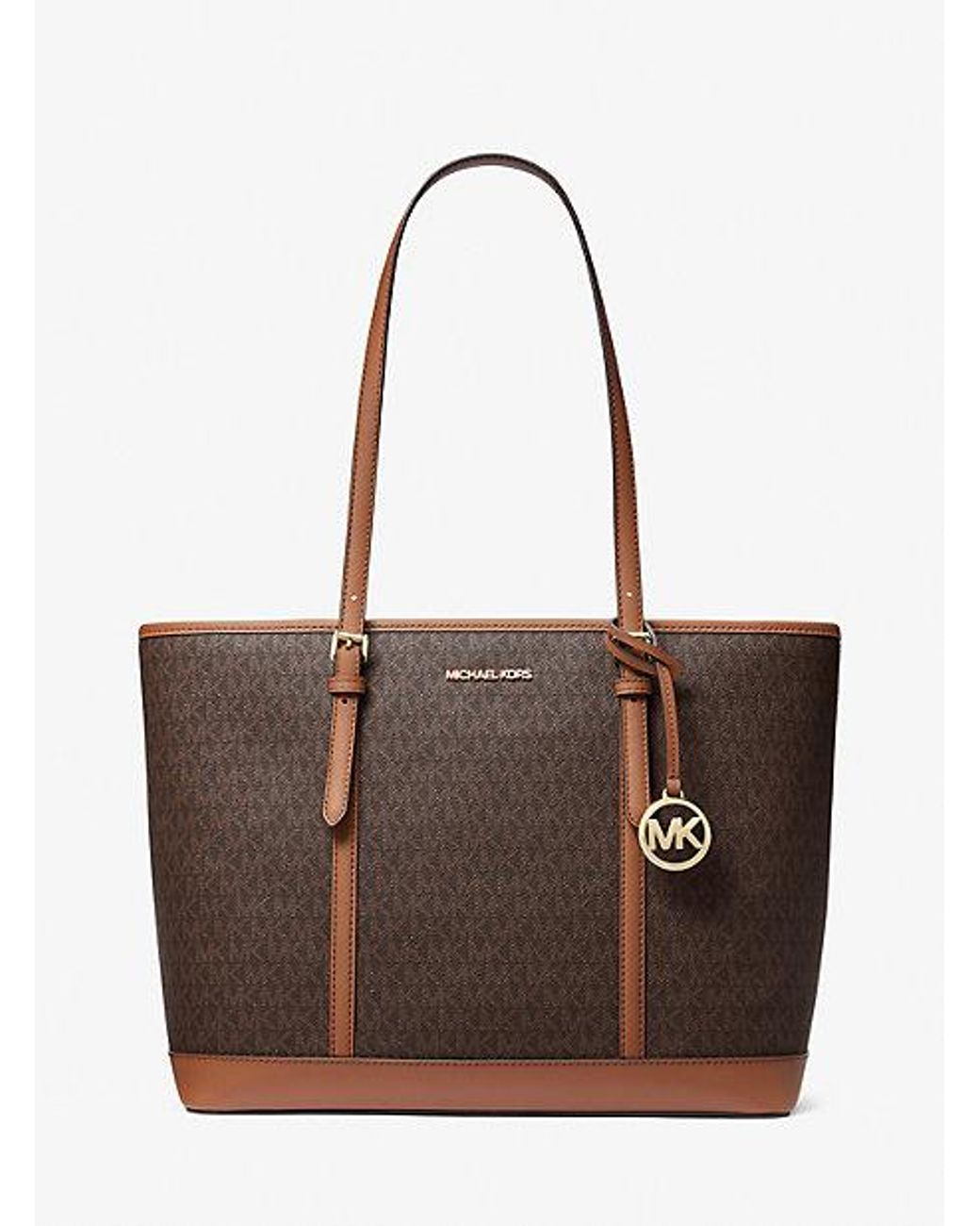 Michael Kors Jet Set Travel Large Logo Tote Bag in Brown | Lyst