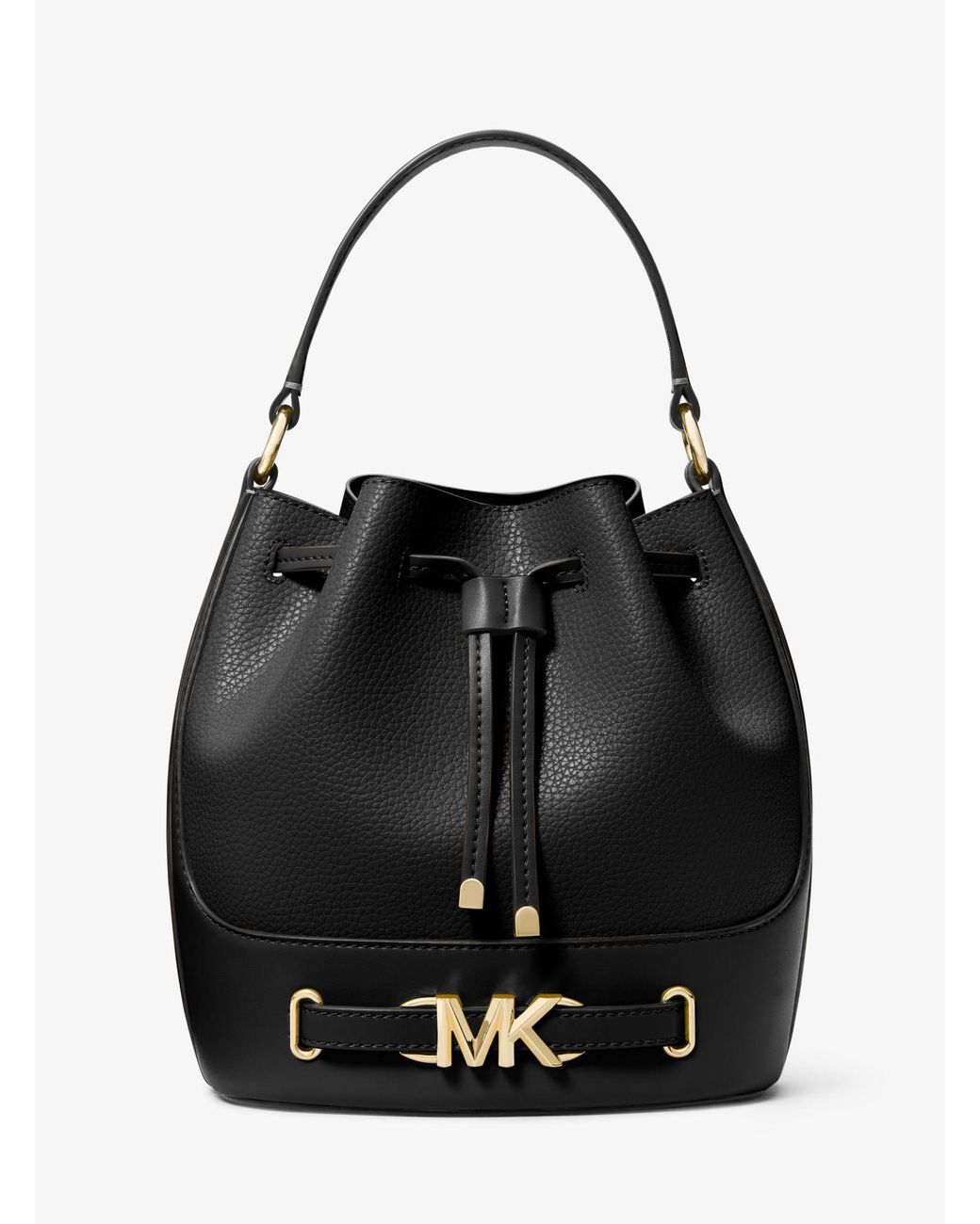 Michael Kors Reed Medium Pebbled Leather Bucket Bag In Black Lyst
