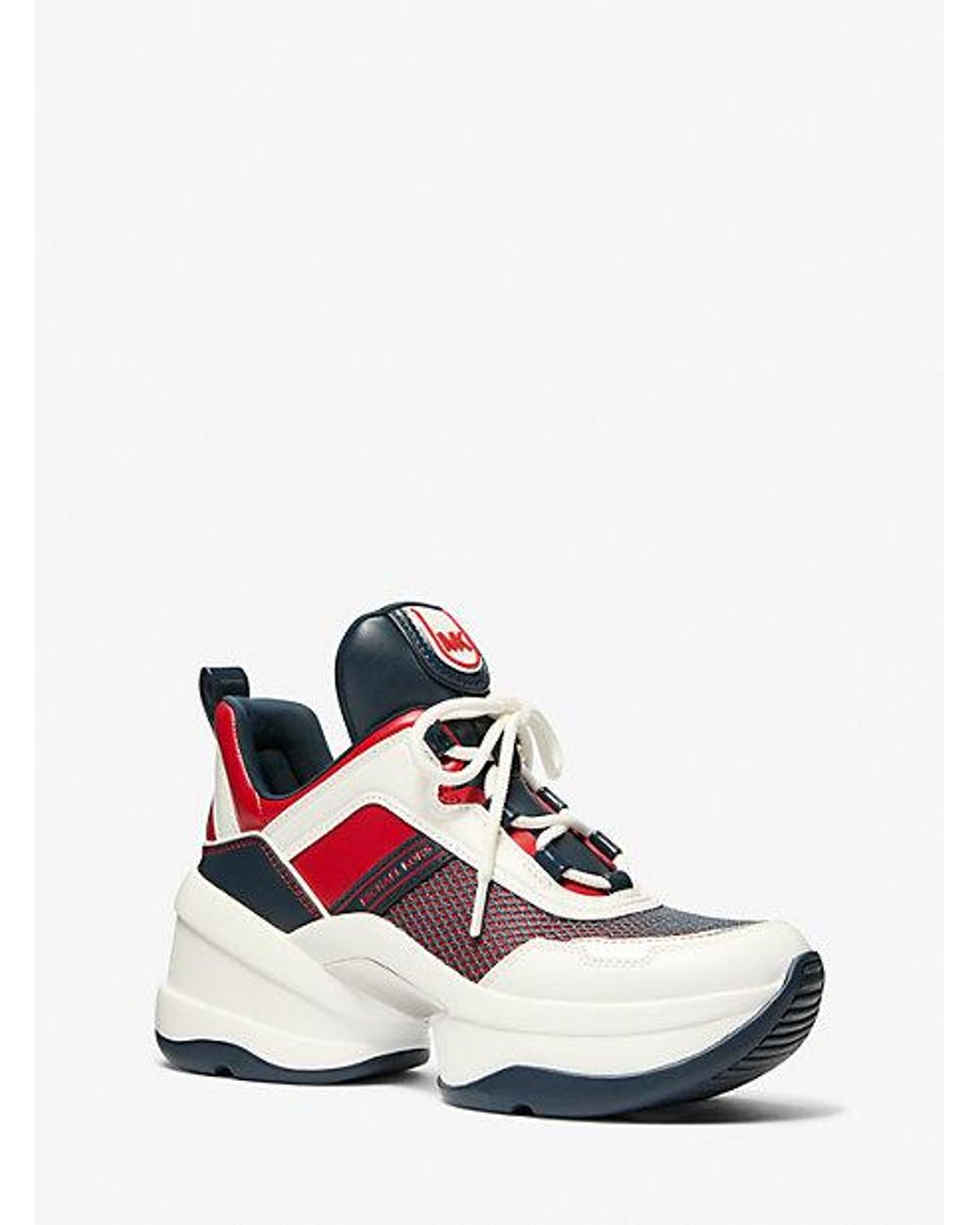 Michael Kors Olympia Color-Block Trainer in White | Lyst