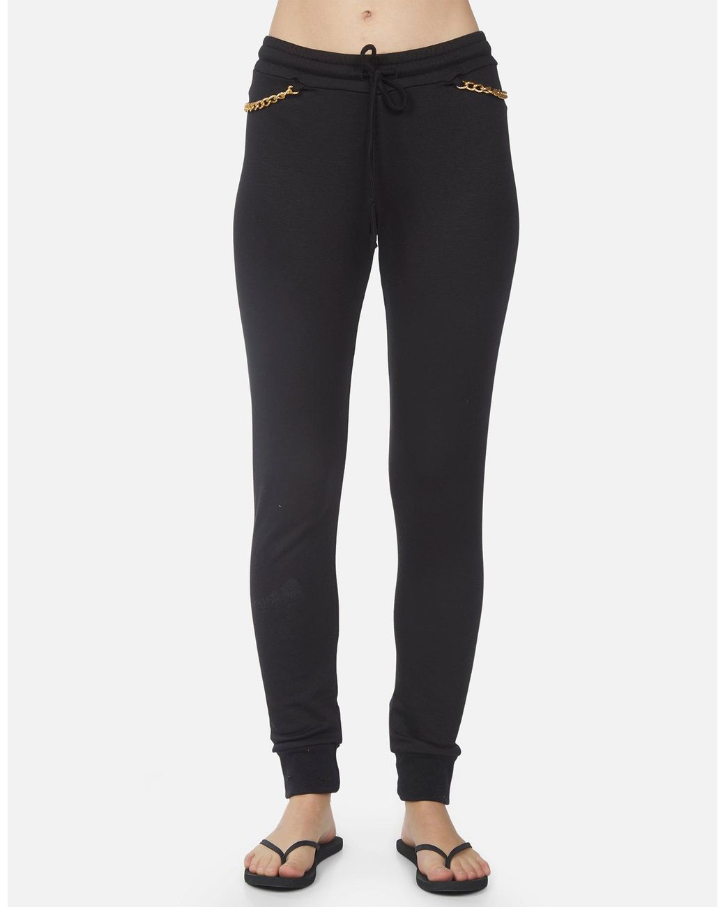 Michael Lauren Taye Loungepant W/ Chain Details in Black | Lyst