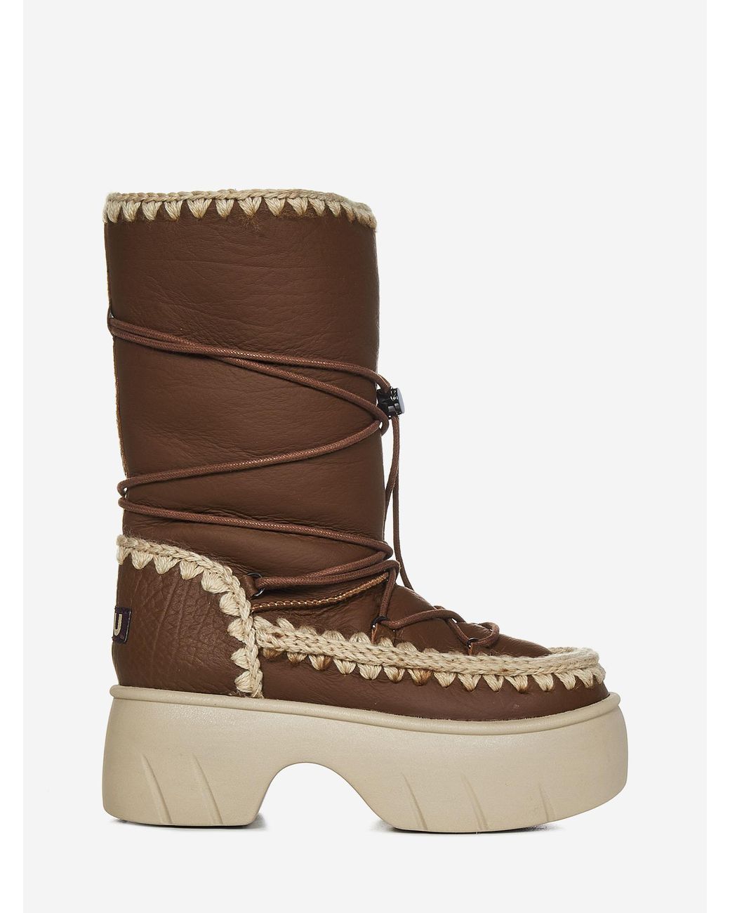 Mou Eskimo Snow Boot Twist Tall Boots in Brown | Lyst