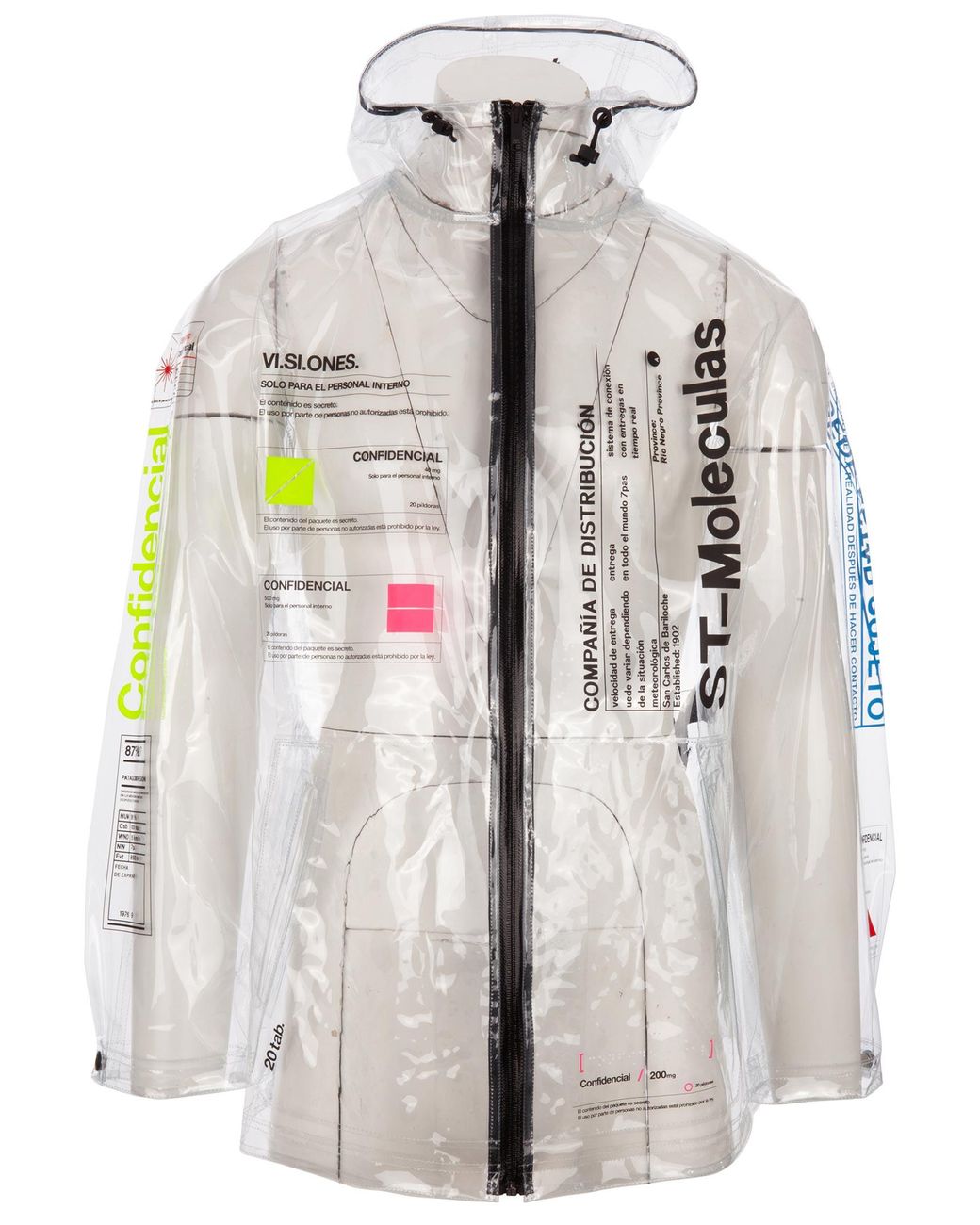 Marcelo Burlon See-through Pvc Jacket With Colored Lettering, Hood With ...