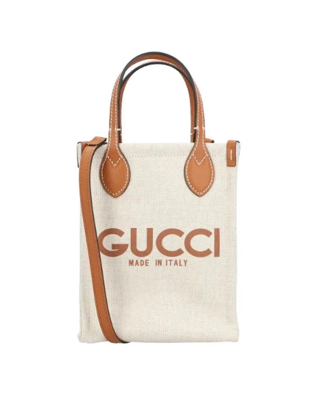 Gucci Tote Bags in Natural | Lyst