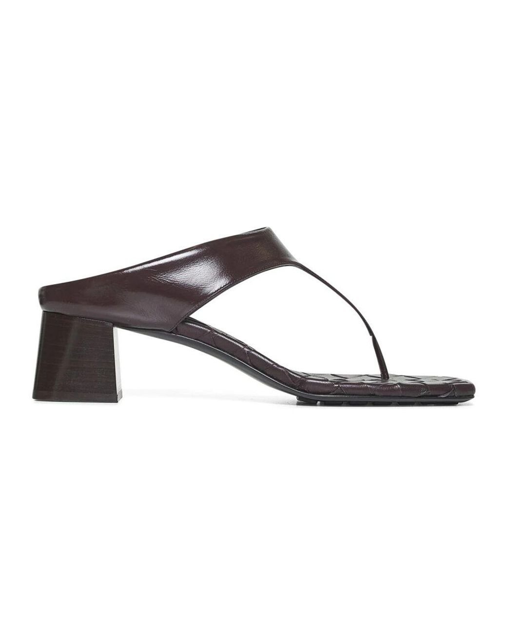 Bottega Veneta Heeled Mules in Brown | Lyst