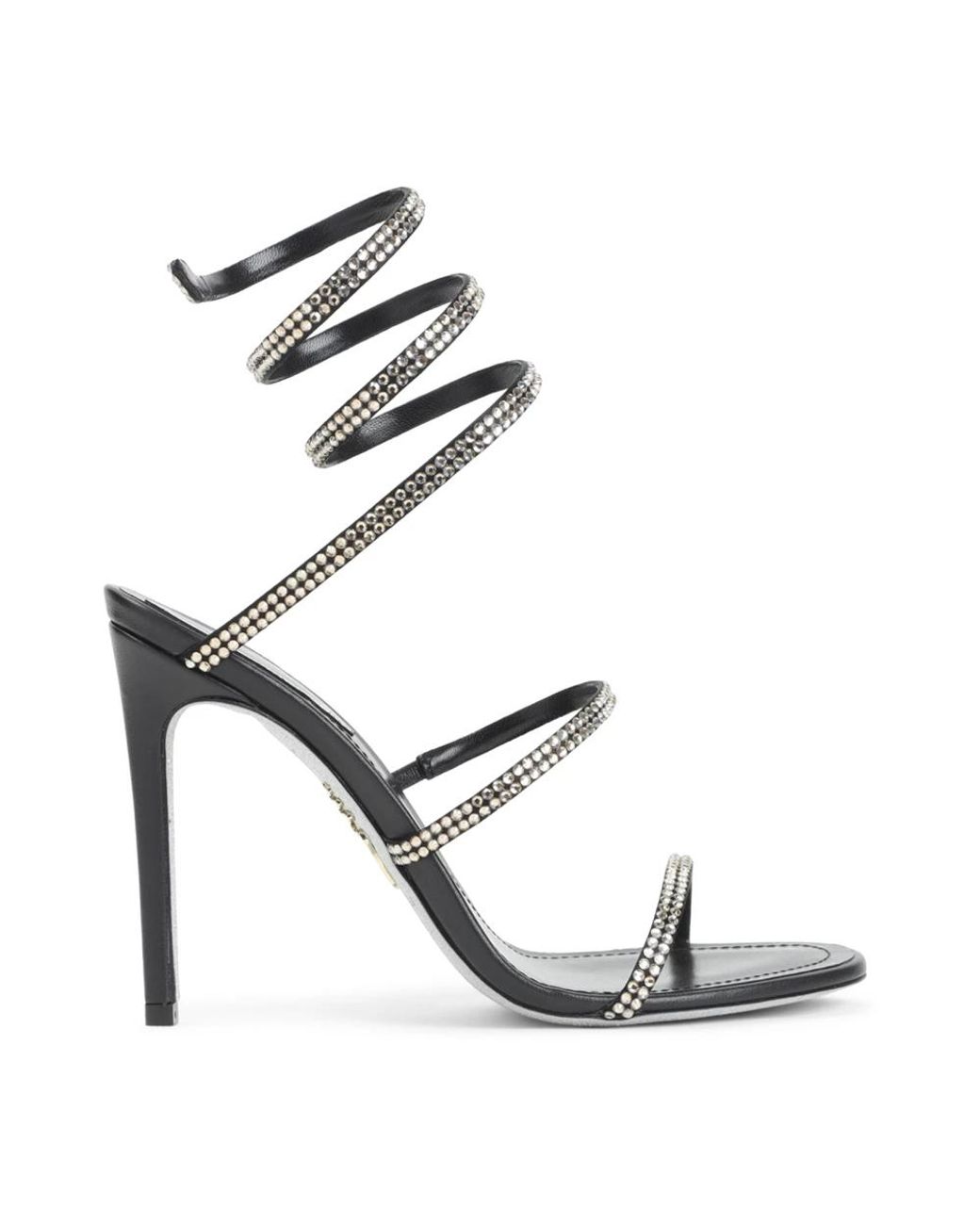 Rene Caovilla Leather Snake Sandal in White | Lyst UK