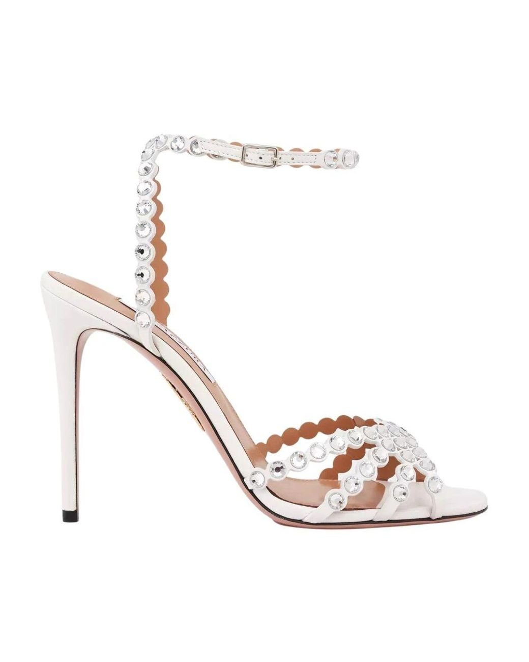 Aquazzura High Heel Sandals in White | Lyst
