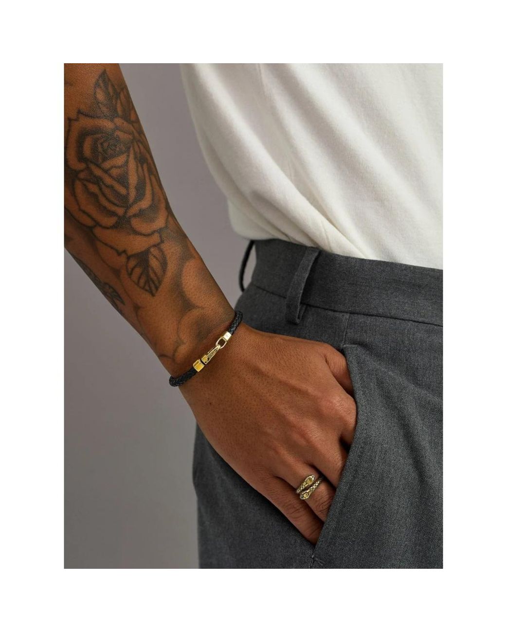 Nialaya Geflochtenes Lederarmband in Braun für Herren | Lyst DE