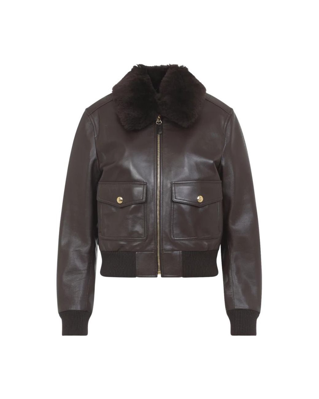 Celine Leather Jackets in Grey | Lyst UK