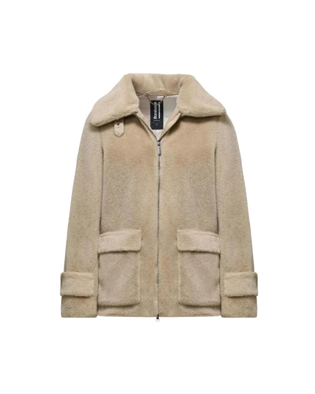 Bomboogie Faux Fur & Shearling Jackets in Natural | Lyst UK
