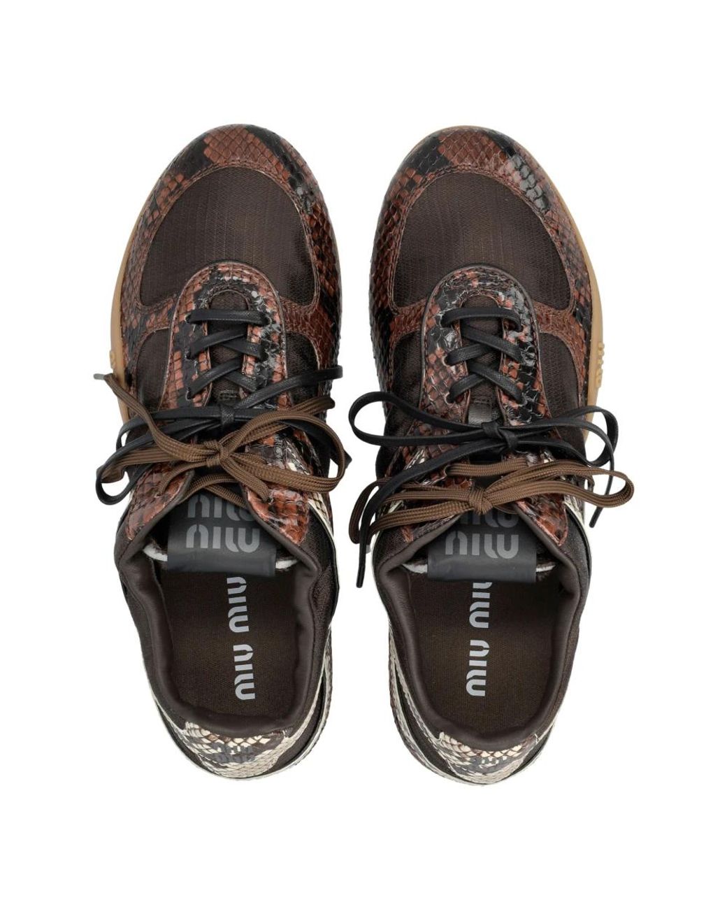 Miu Miu Sneakers in Brown | Lyst UK