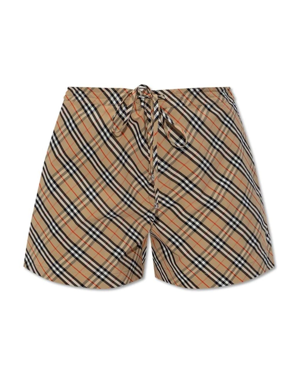 Burberry Short Shorts in Natural | Lyst
