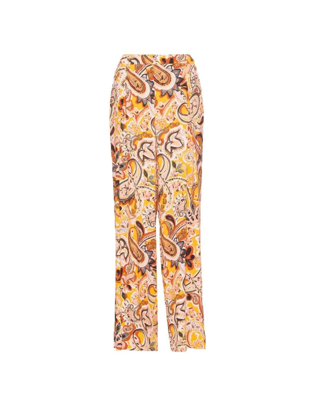 Naf Naf Wide Trousers in Metallic | Lyst UK
