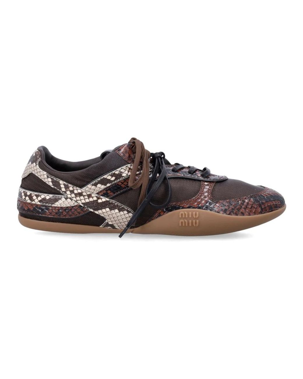 Miu Miu Sneakers in Brown | Lyst UK