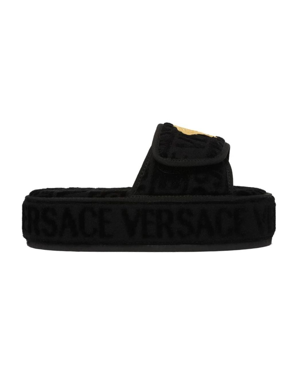 Versace Sliders in Black | Lyst