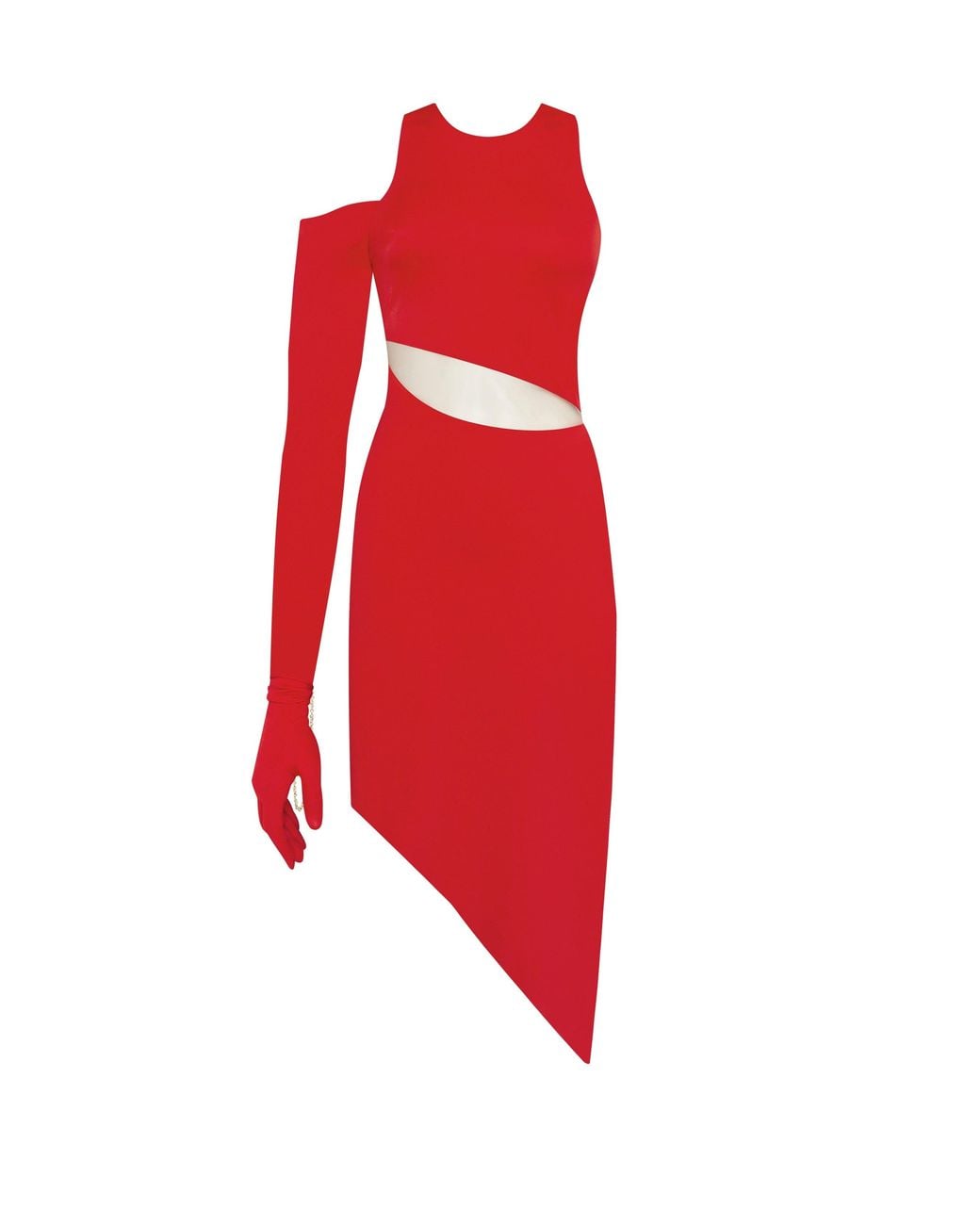 Milla Jaw-Dropping Asymmetric Midi Dress, Xo Xo in Red | Lyst