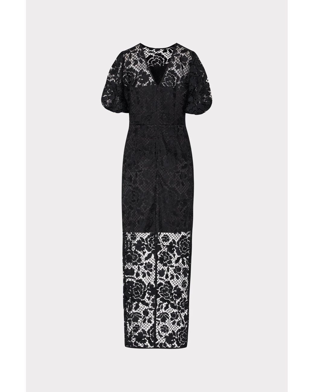 MILLY Yasmin Rose Mosaic Maxi Dress in Black | Lyst