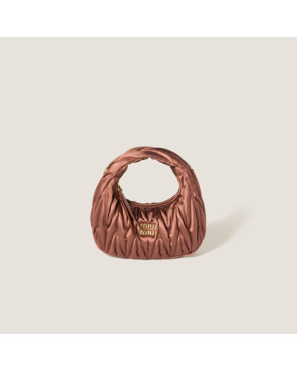 Miu Miu Wander Matelassé Satin Mini-Bag in Pink | Lyst