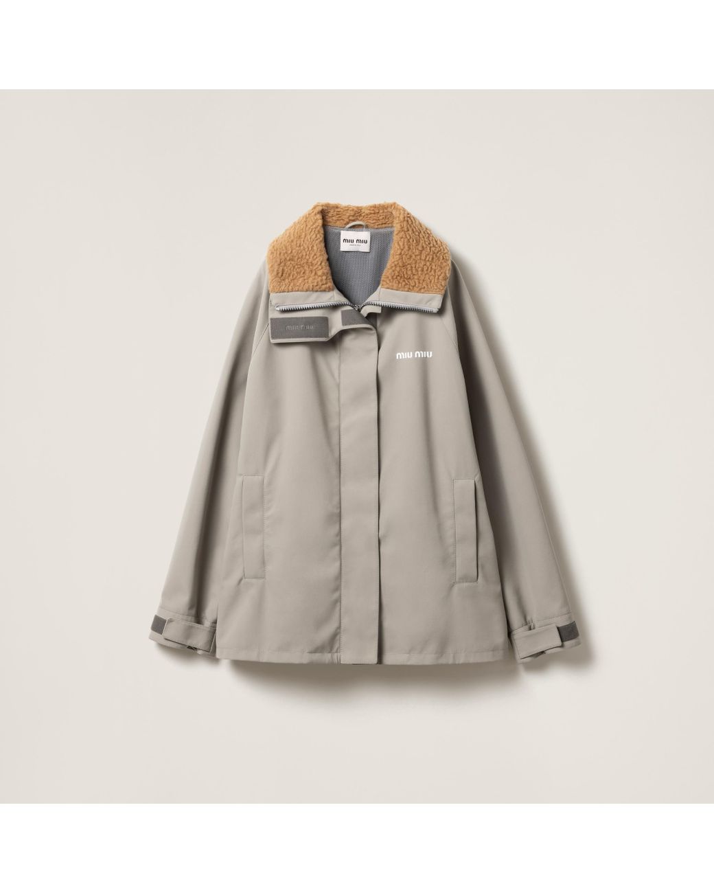 Miu Miu Cordura Blouson Jacket in Gray | Lyst Miu Miu Cordura Blouson Jacket in Gray | Lyst