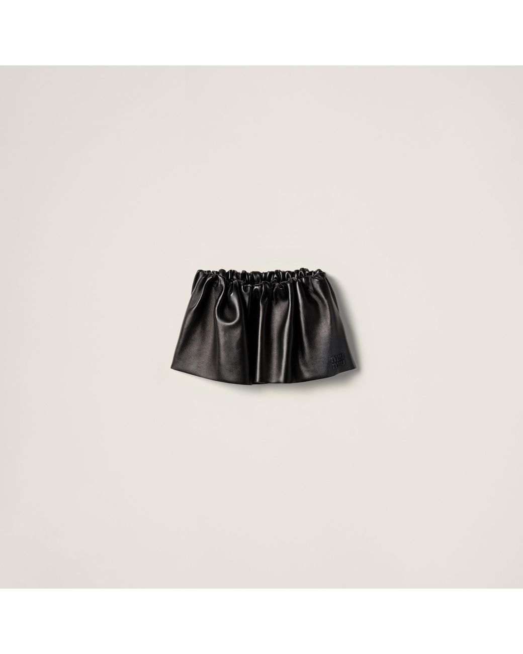 Miu Miu Plongé Nappa Leather Miniskirt in Black | Lyst