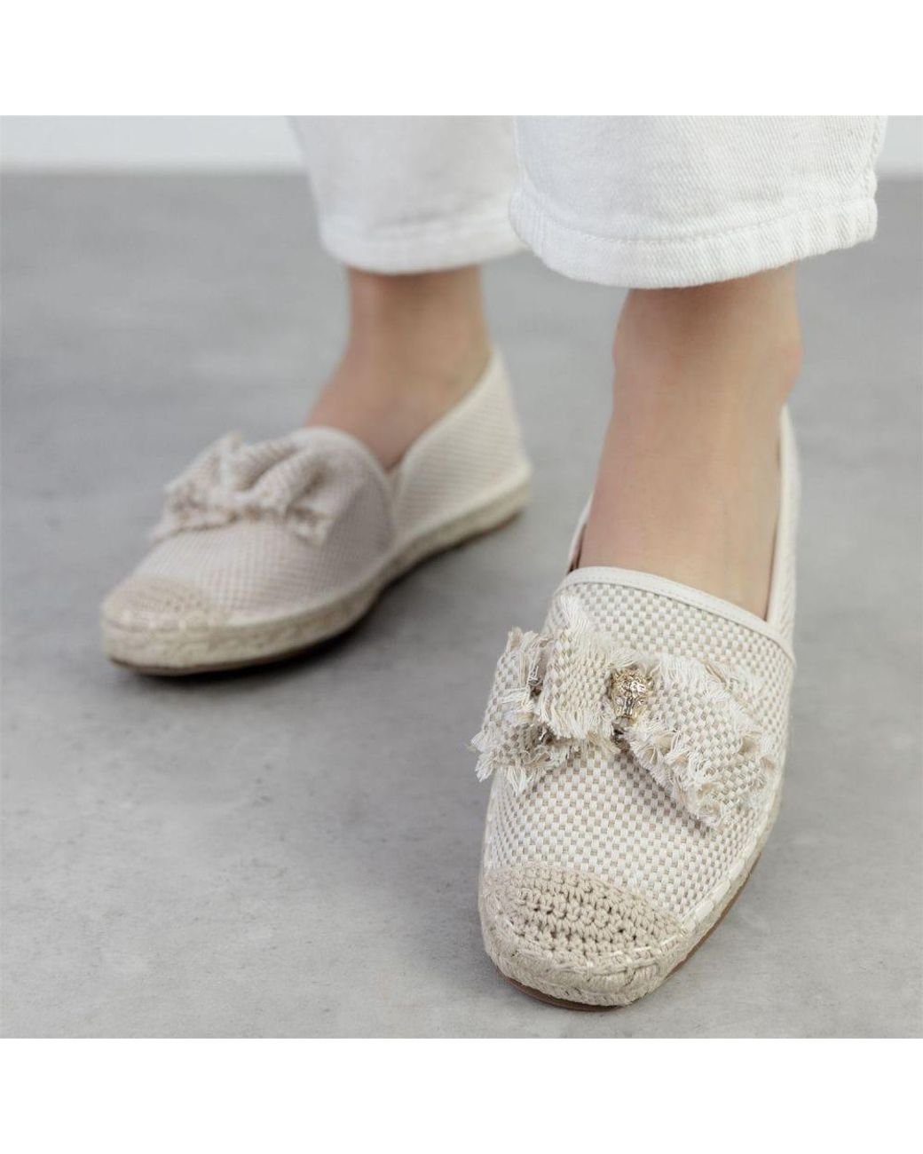 Moda In Pelle Erica Textile in Natural | Lyst UK