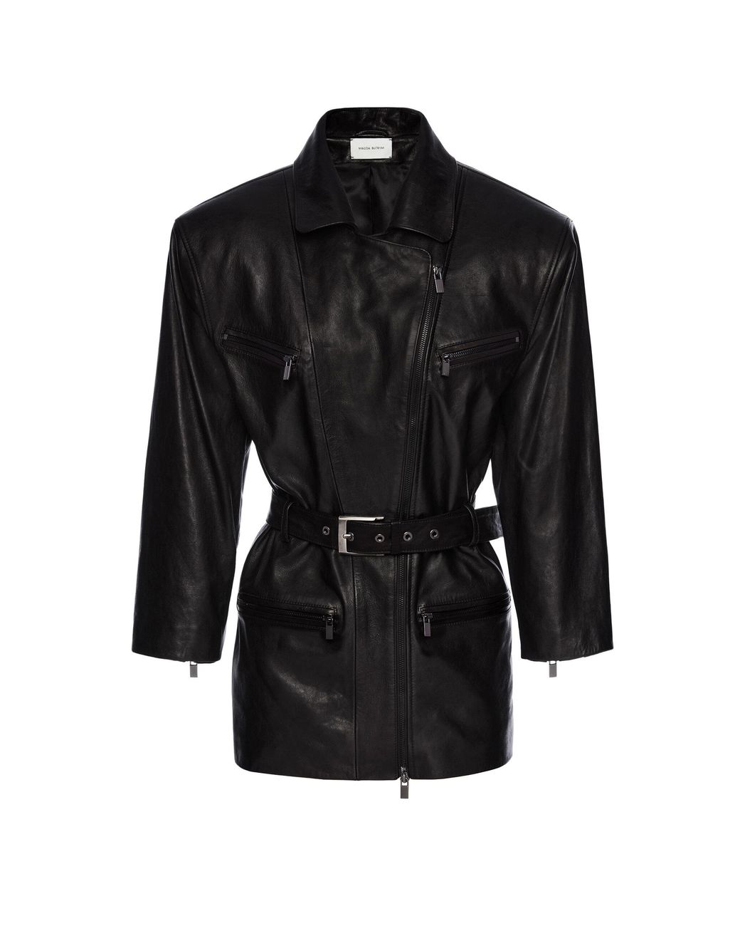 Magda Butrym Broad-Shouldered Leather Jacket in Black | Lyst