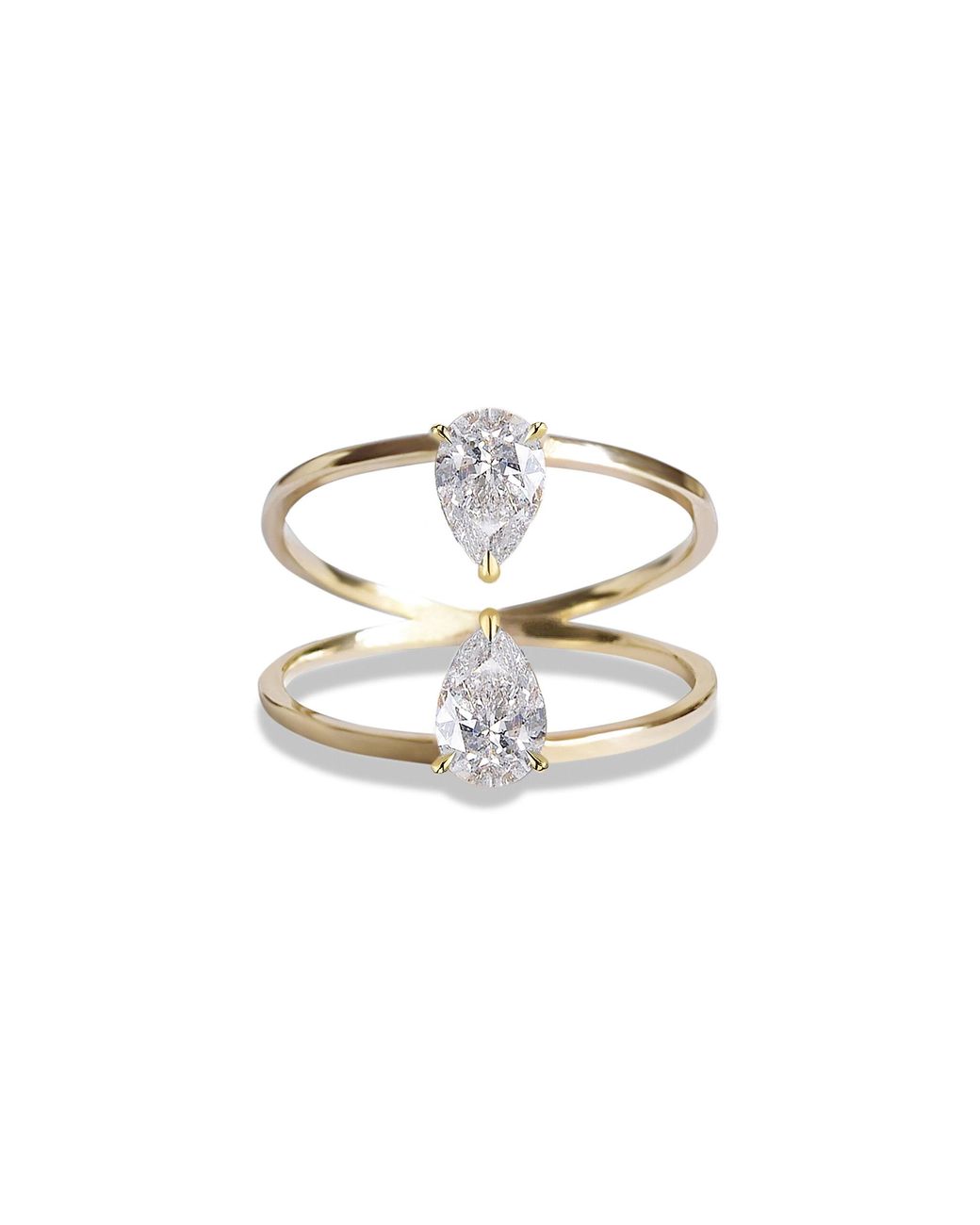 KATKIM Pear Duét 18K Diamond Ring in Metallic | Lyst