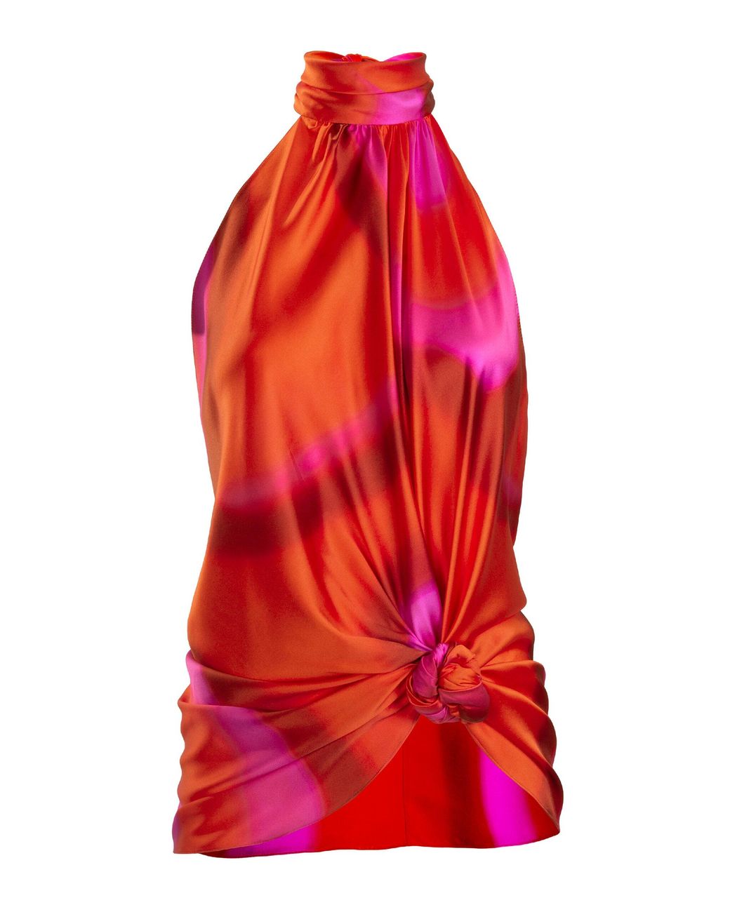 Silvia Tcherassi Dita Stretch-Silk Halter Top in Red | Lyst UK
