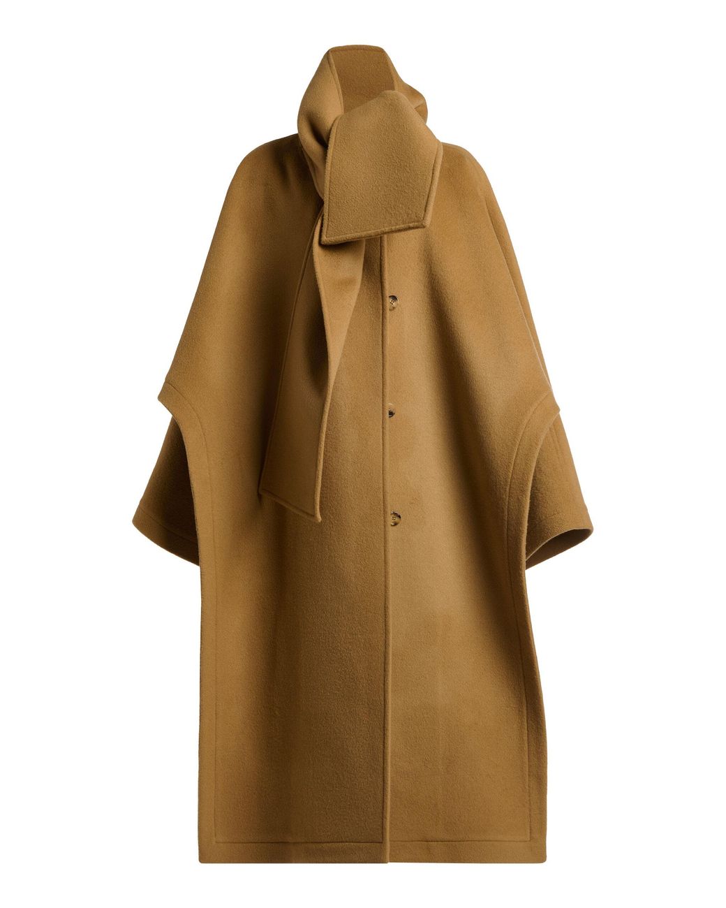 A.W.A.K.E. MODE Oversized Wool Poncho Coat in Brown | Lyst