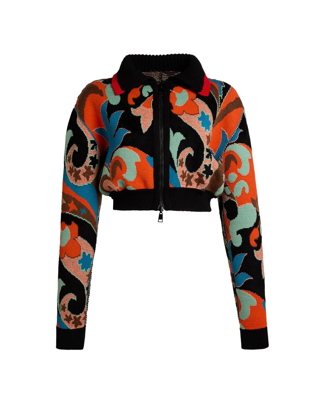 Etro Reversible Knit Cropped Cardigan in Black | Lyst UK