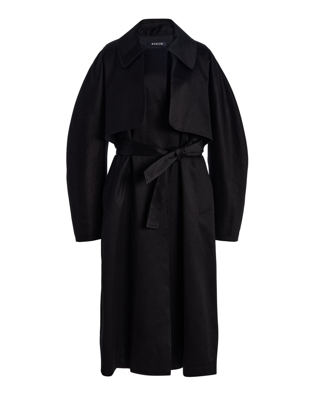 Ashlyn Andre Cotton Trench Coat in Black | Lyst UK