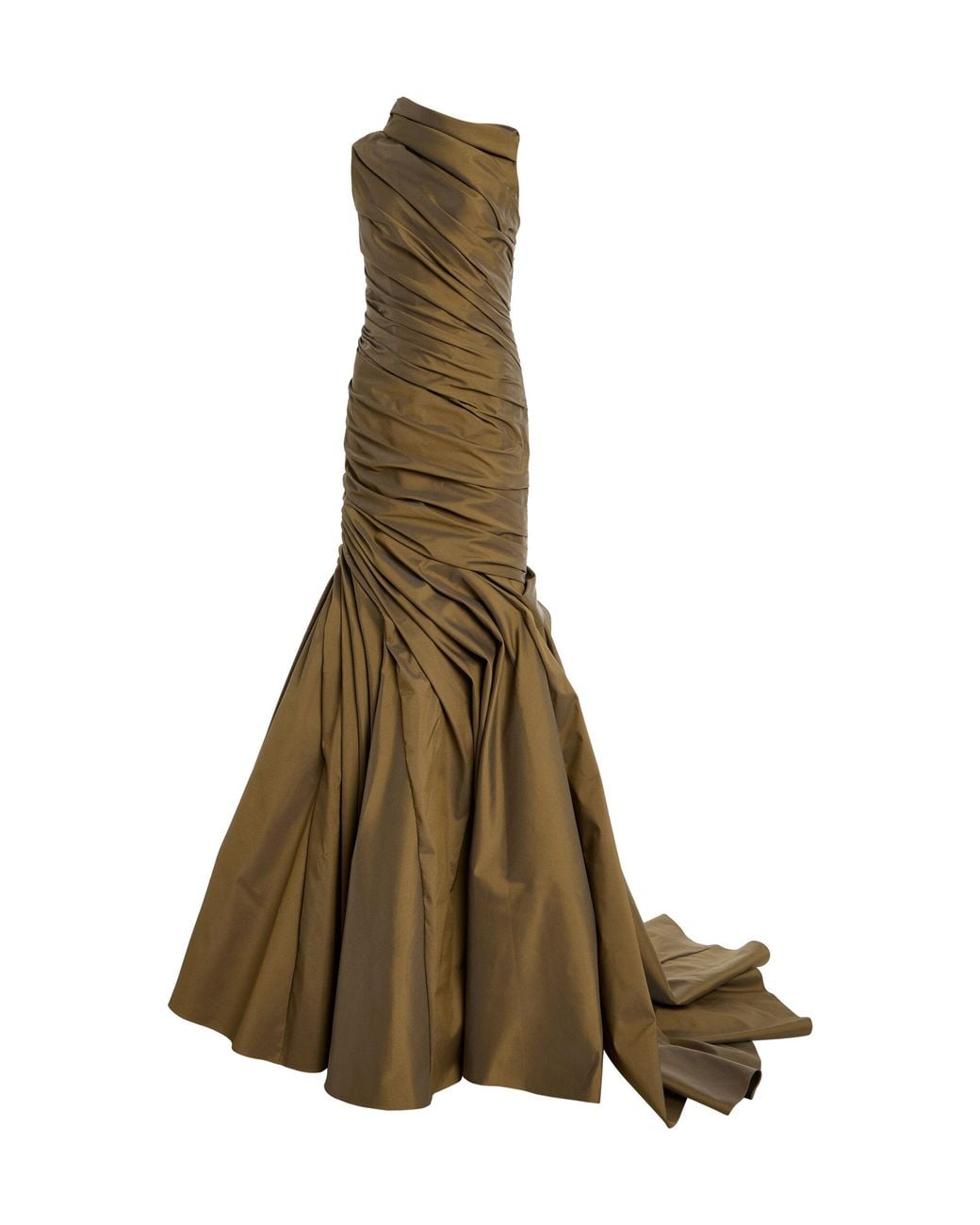 Marmar Halim Draped Taffeta Gown in Natural | Lyst