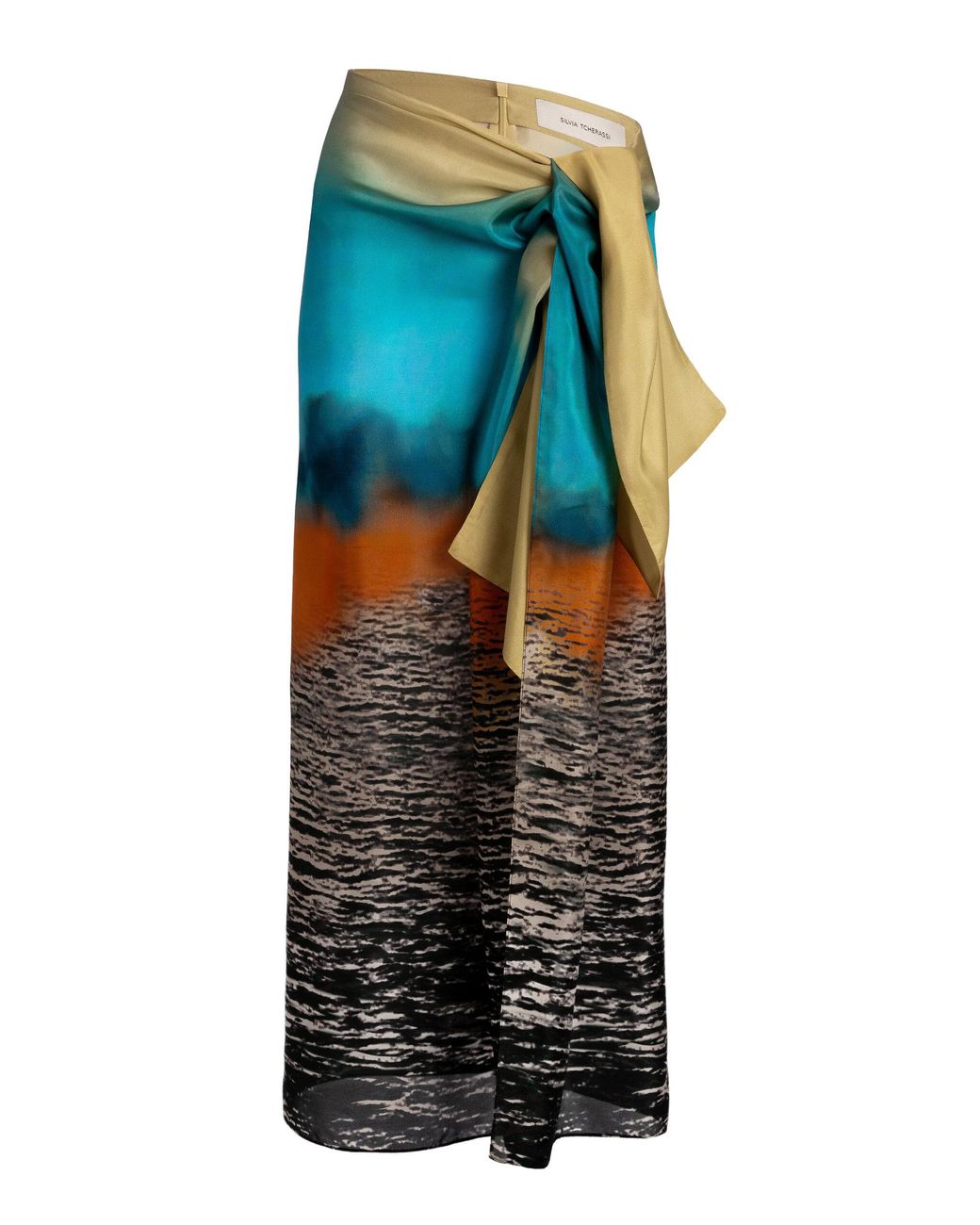 Silvia Tcherassi Viveka Printed Crepe Pareo in Black | Lyst UK