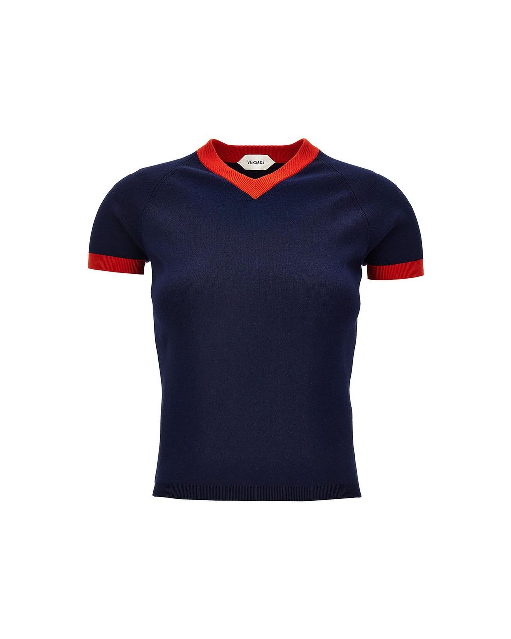 Versace Bi-Color Cotton-Cashmere Sweater in Blue | Lyst UK