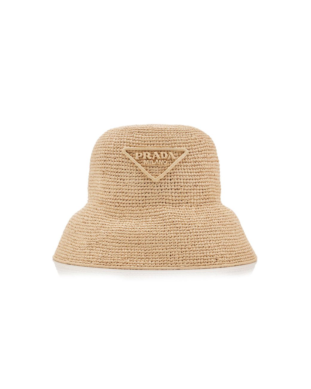 Prada Raffia Bucket Hat in Natural | Lyst