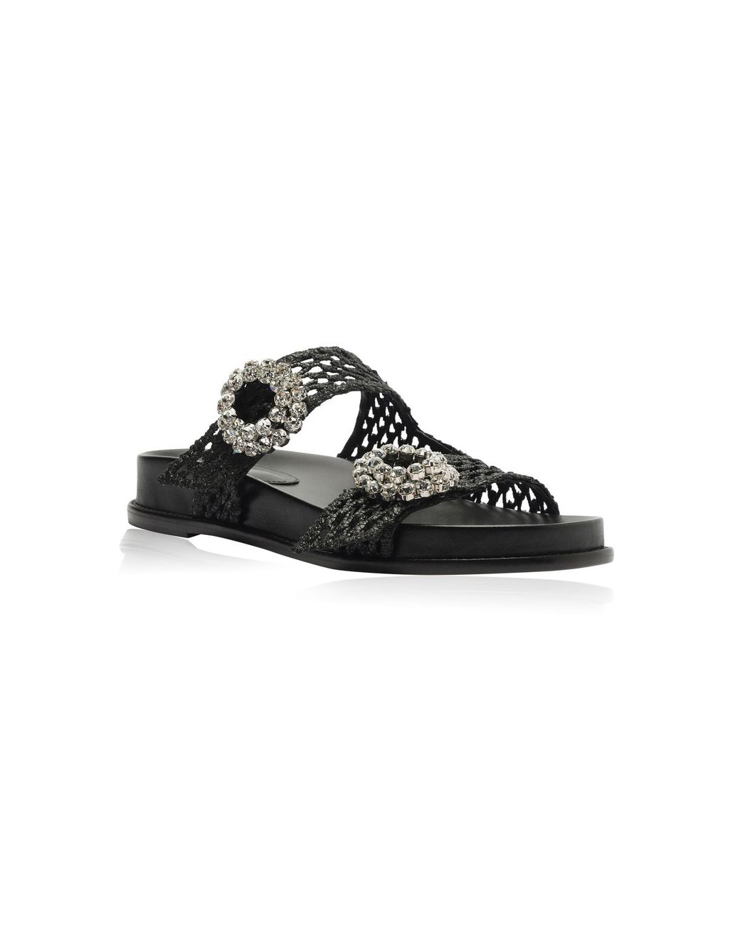 Alexandre Birman Salma Crystal Raffia Sandals in Black | Lyst