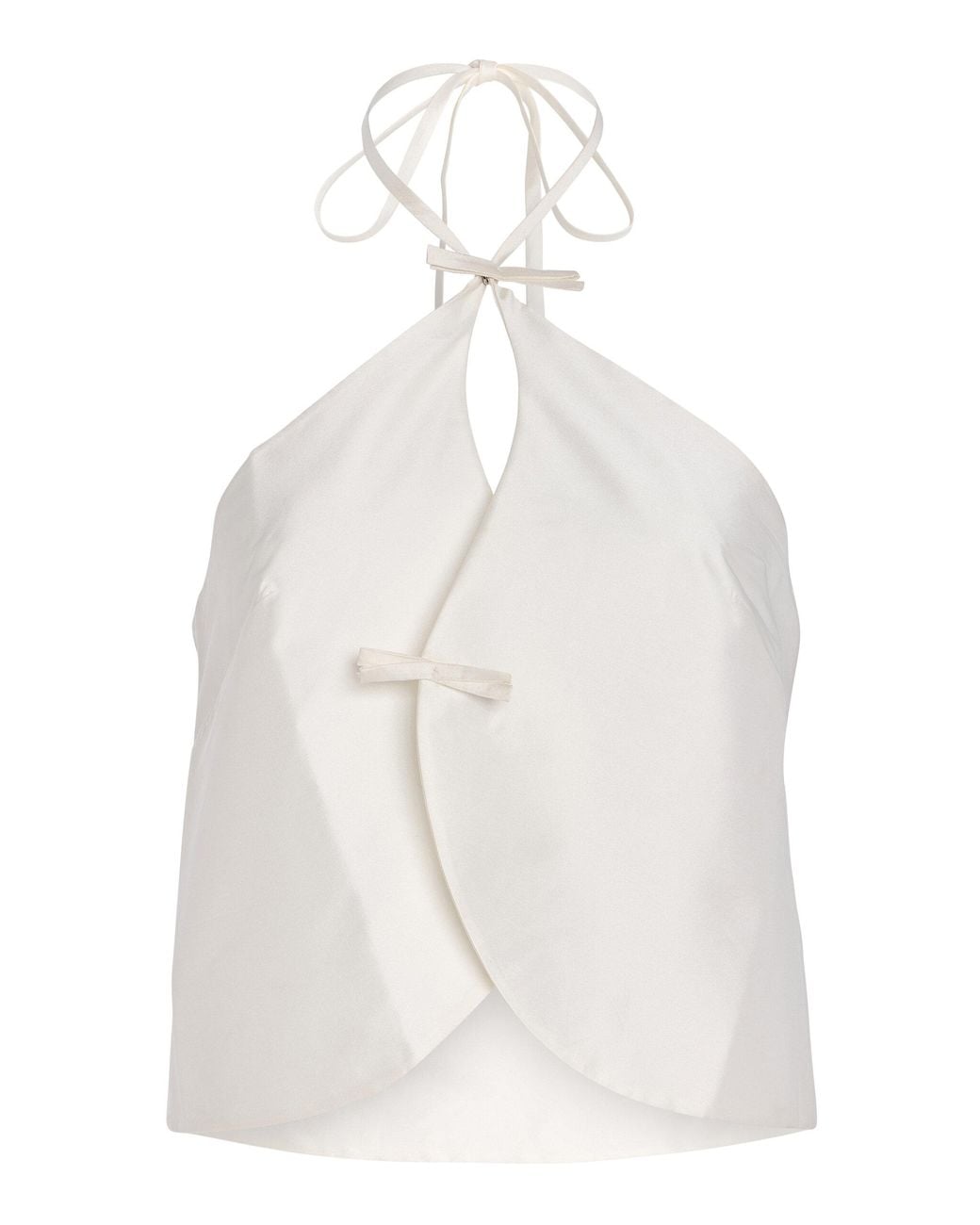 Marlies Grace Exclusive Celeste Taffeta Halter Top in White | Lyst