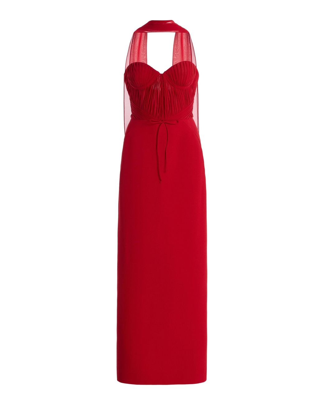 Harithand Fiamma Silk Georgette Crepe Midi Dress in Red | Lyst UK