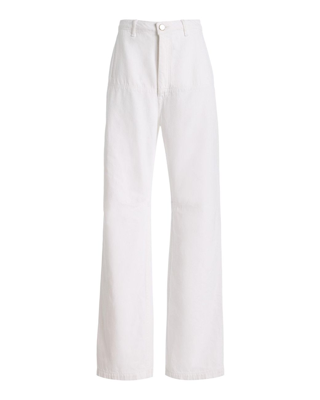 Brandon Maxwell The Stevie Cargo-Detailed Denim Wide-Leg Jeans in White ...