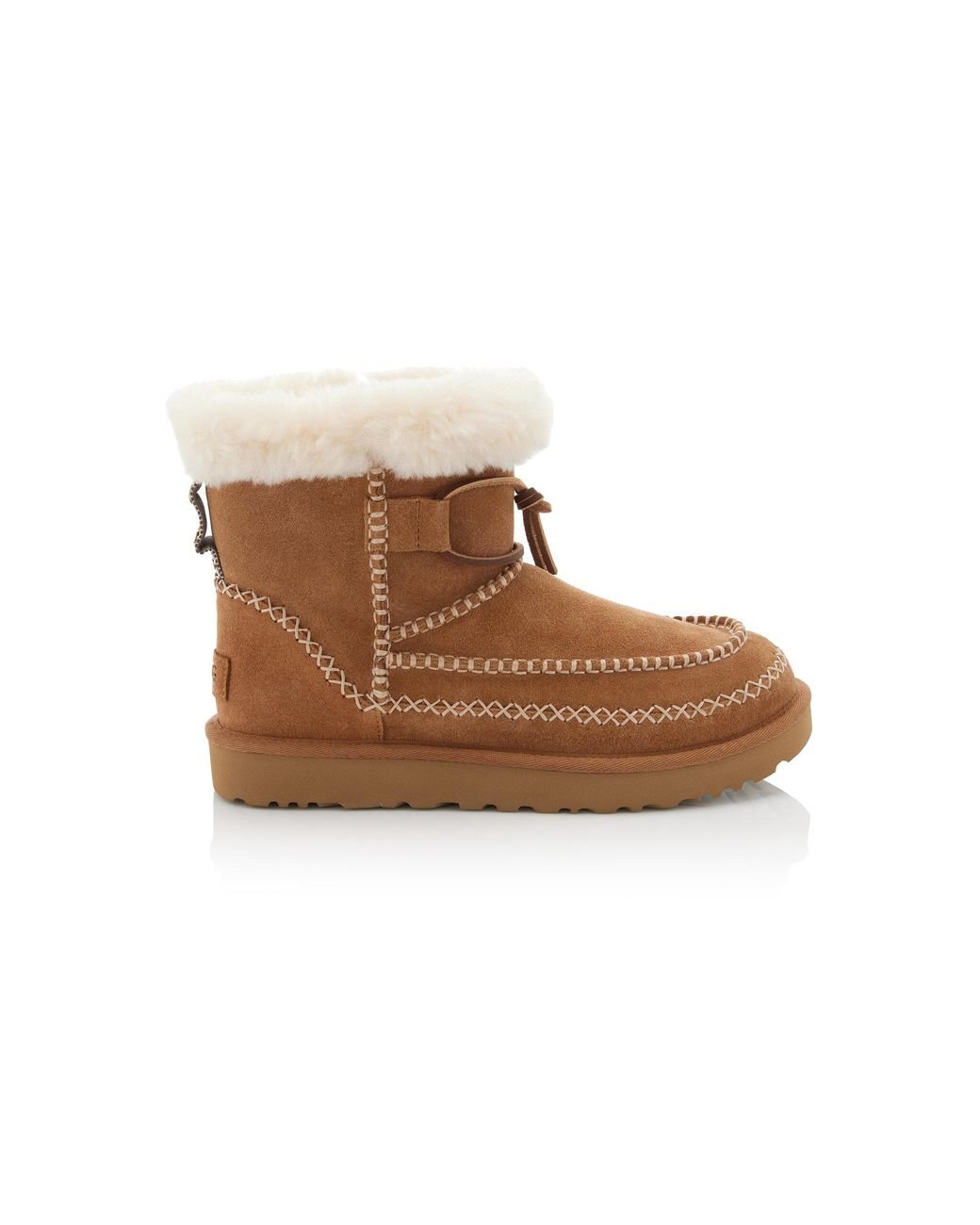 UGG Classic Alpine Mini Sheepskin Ankle Boots in Brown | Lyst