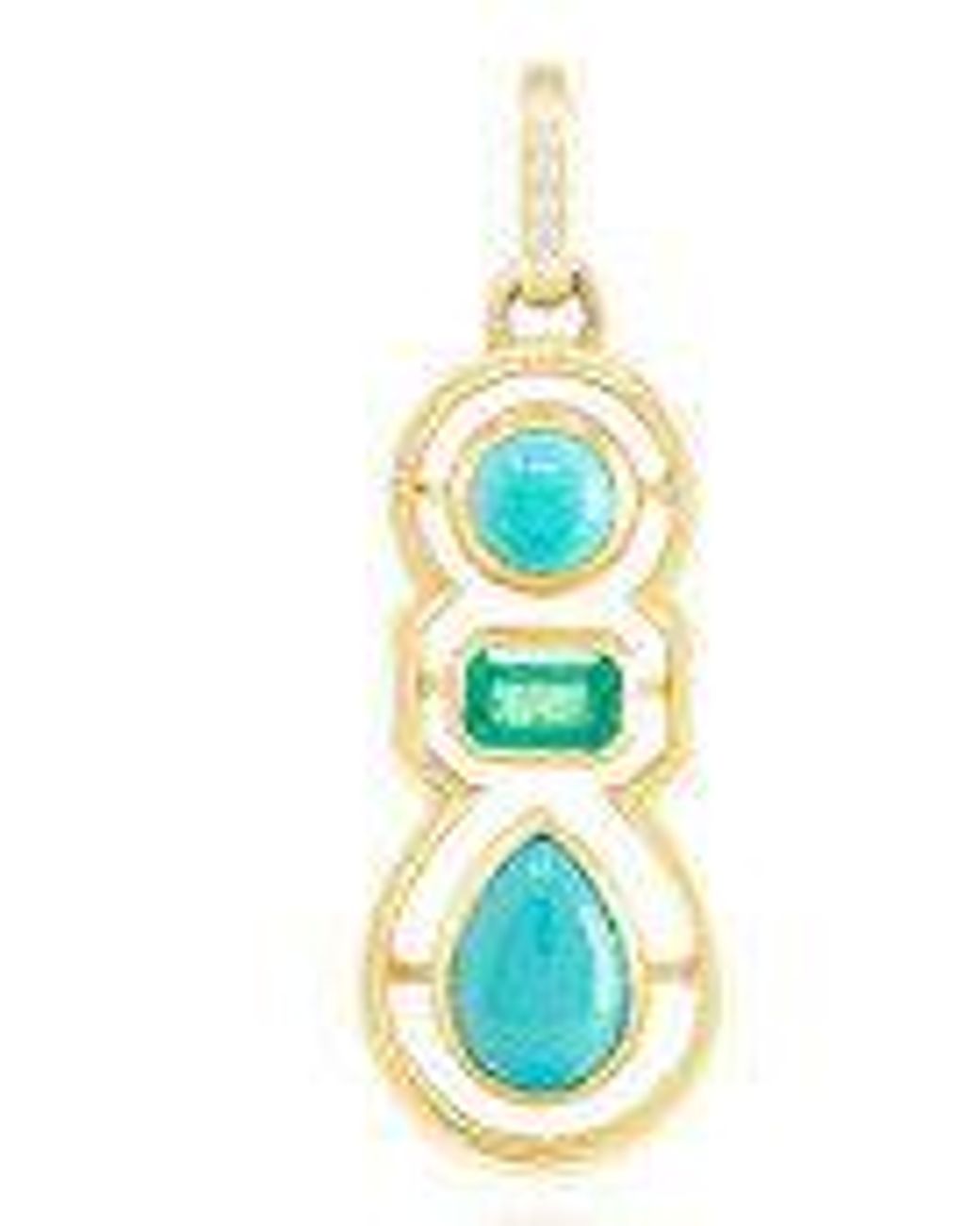 Jenna Blake Emerald And Turquosie Morse Code Charm in White | Lyst