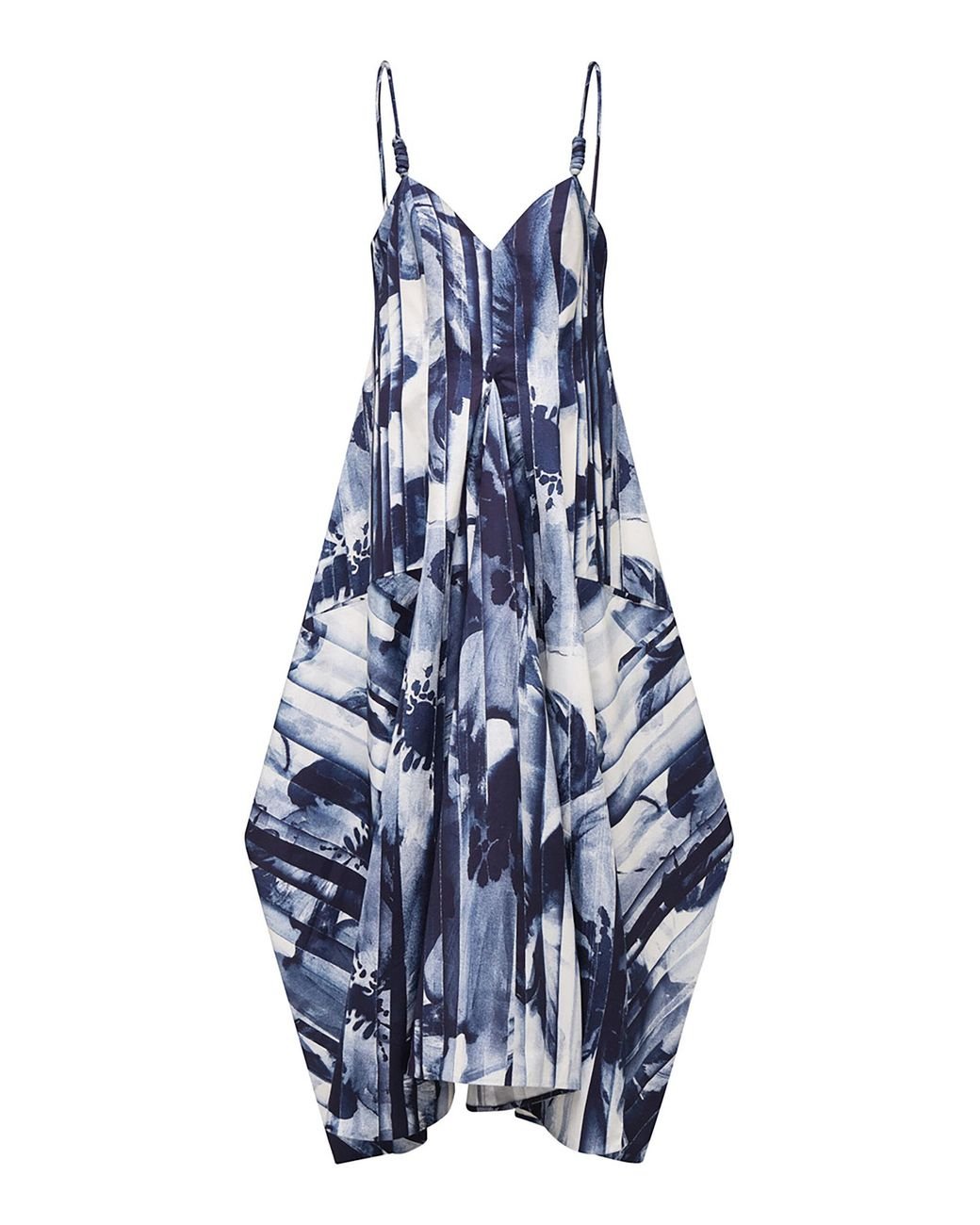 Maria Elena Villamil Yin Cotton Midi Dress in Blue | Lyst UK