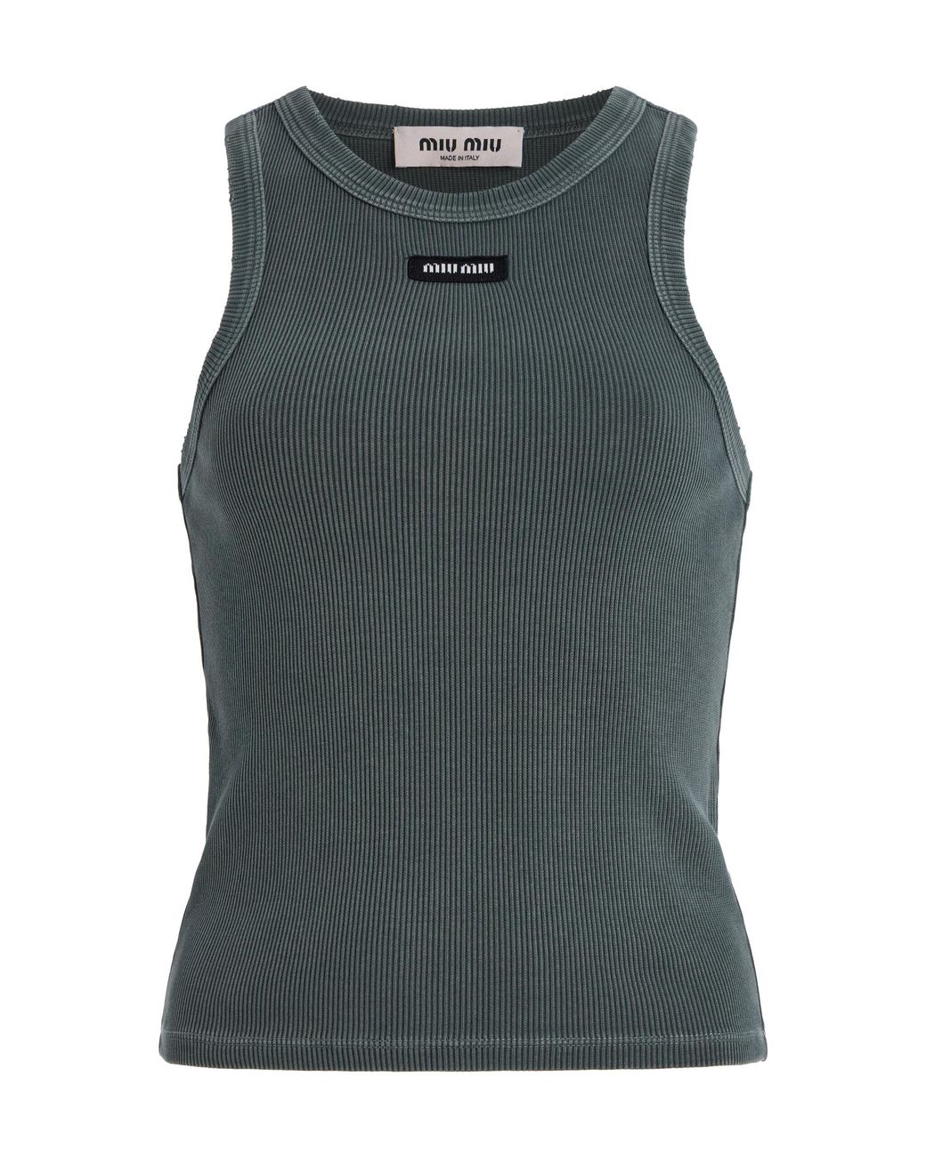 Miu Miu Logo Tank in Green | Lyst