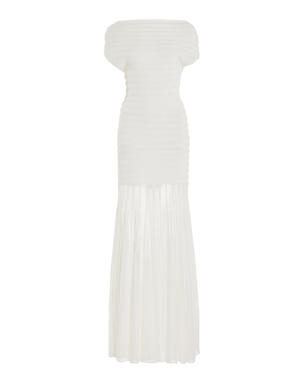 Alexis Marce Pleated Maxi Dress in White | Lyst
