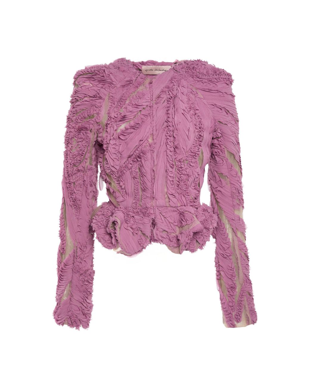 Greta Constantine Clurpy Mesh Cropped Jacket in Pink | Lyst