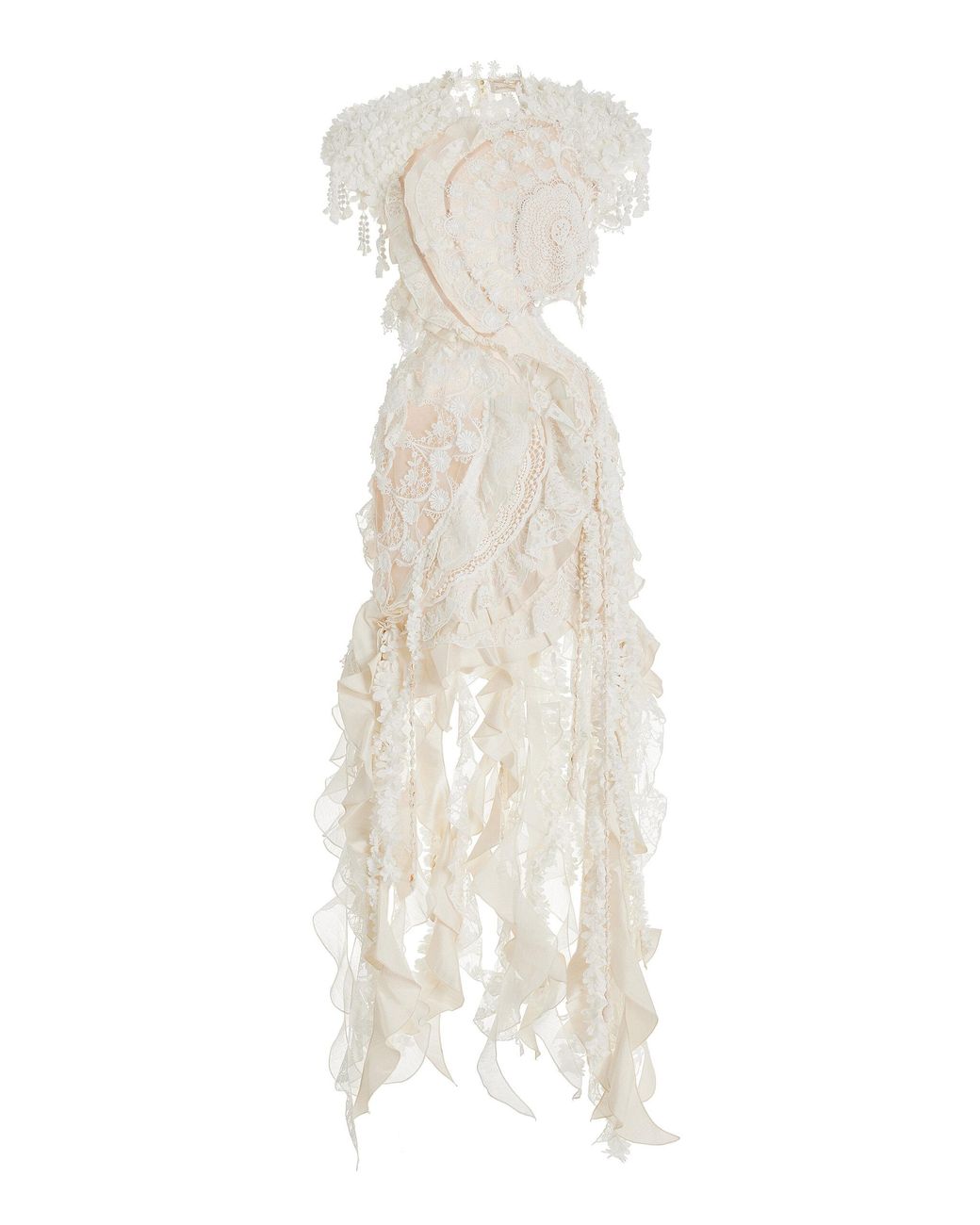 Zimmermann Wonderland Lace Frill Dress in White | Lyst