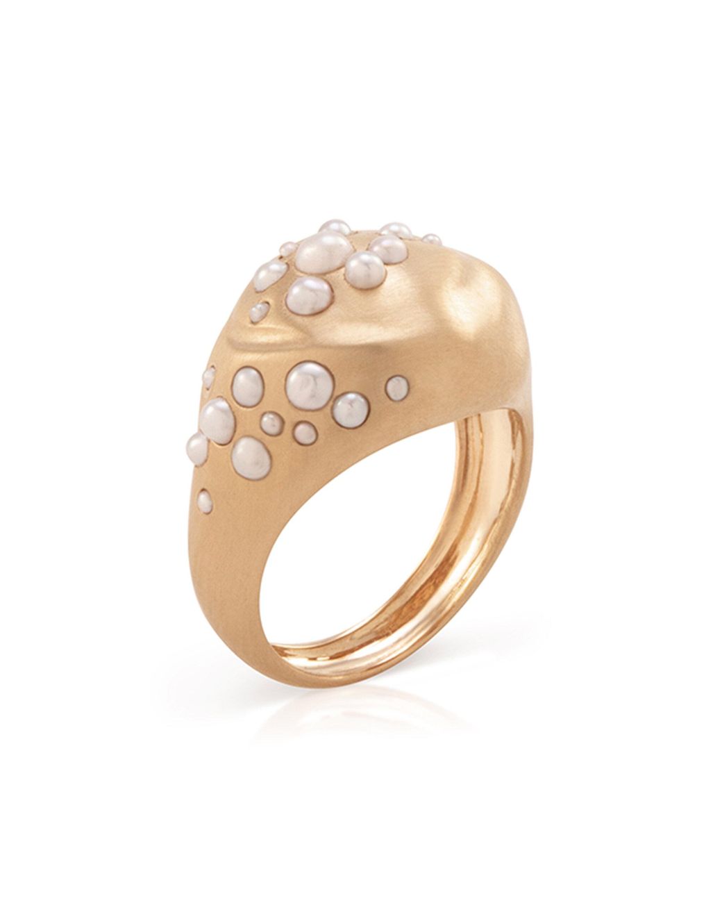 Nada Ghazal 18K Diamond Pearl Ring in White | Lyst