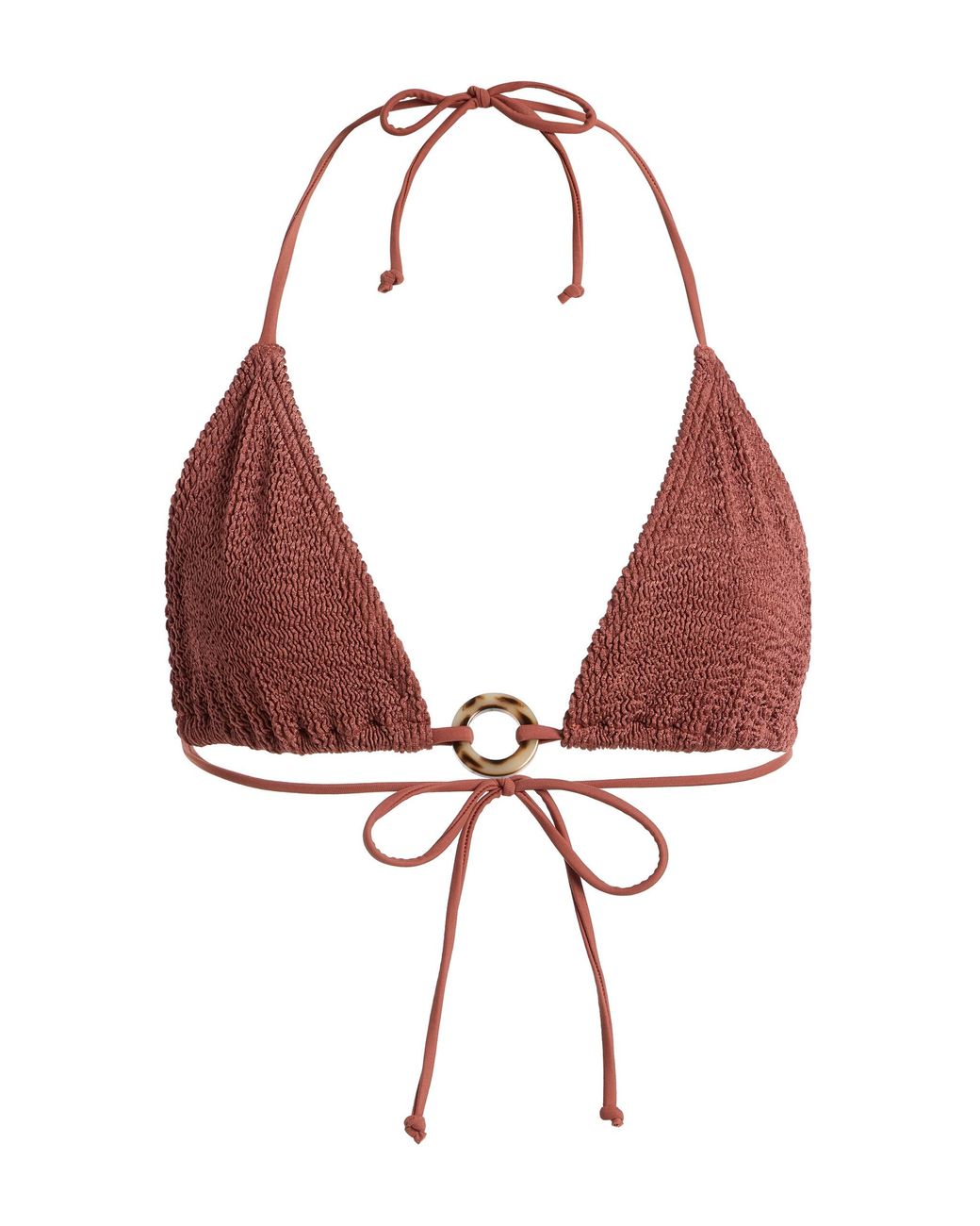 Bondeye Ingrid Ring Triangle Bikini Top in Red | Lyst