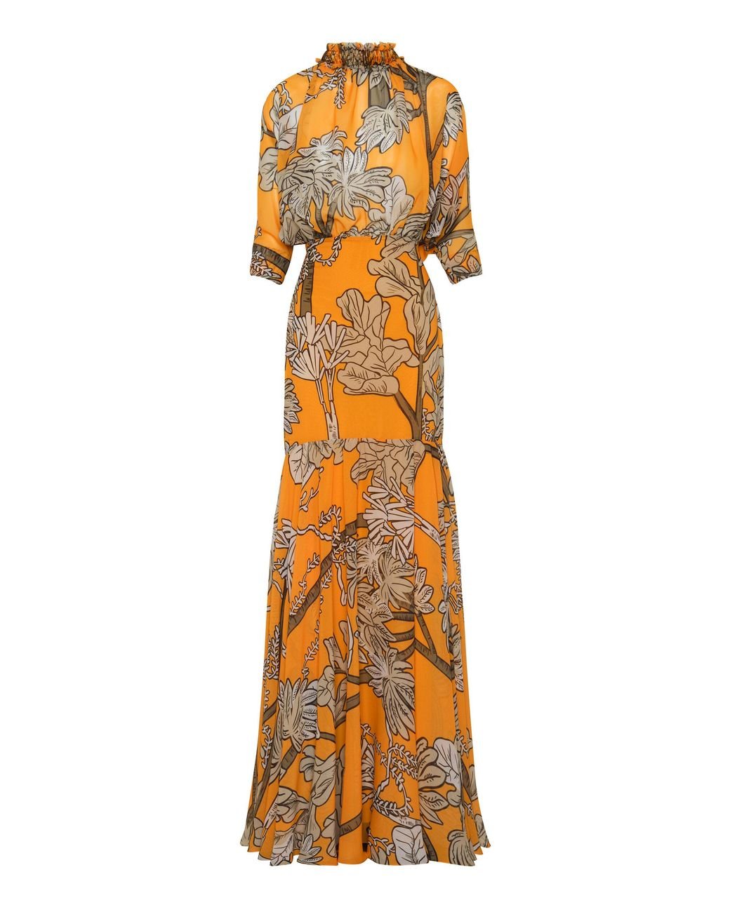 ANDRES OTALORA El Bosque Chiffon Maxi Dress in Metallic | Lyst UK