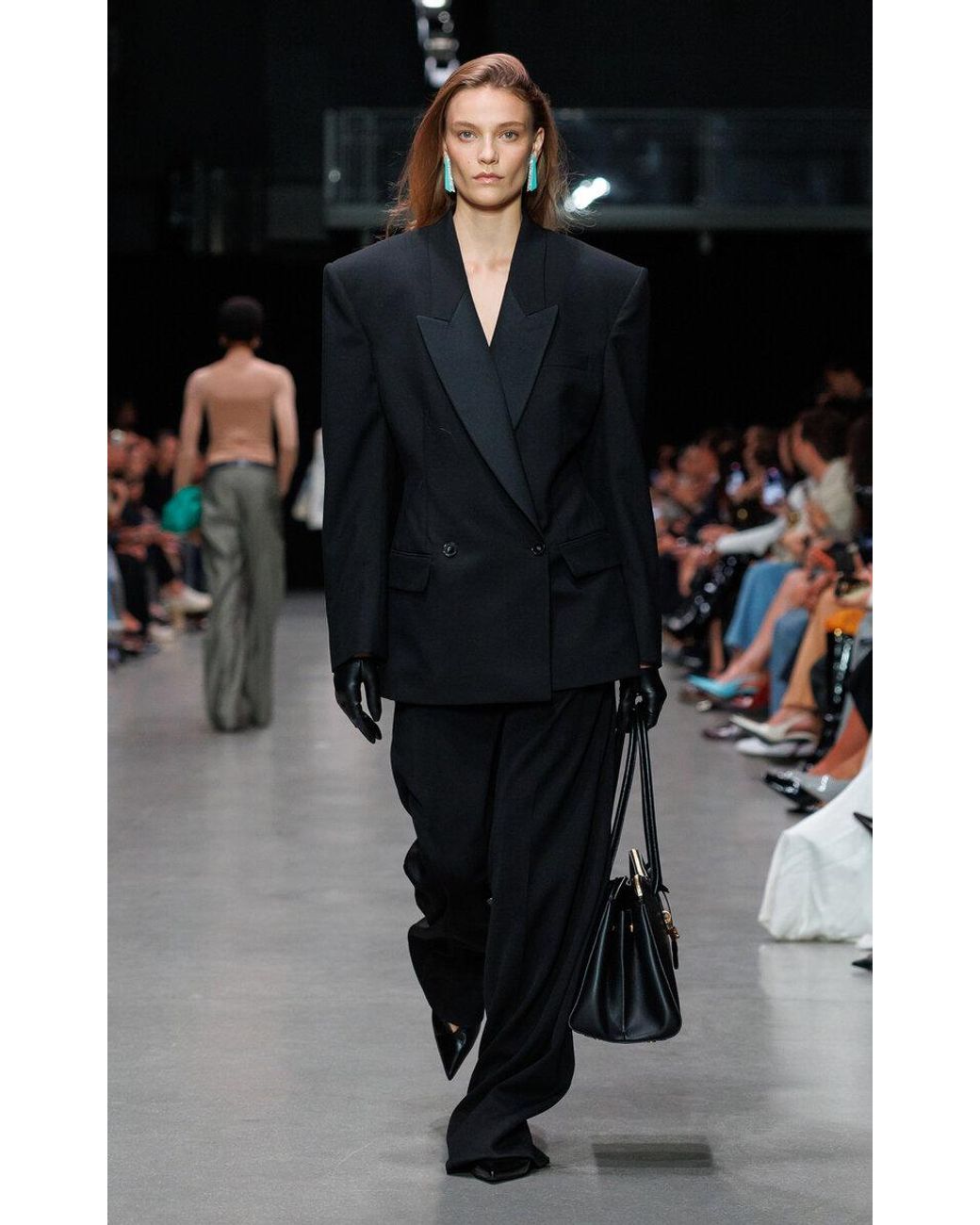 Stella McCartney Slit-Detailed Wool-Canvas Jacket in Black | Lyst UK